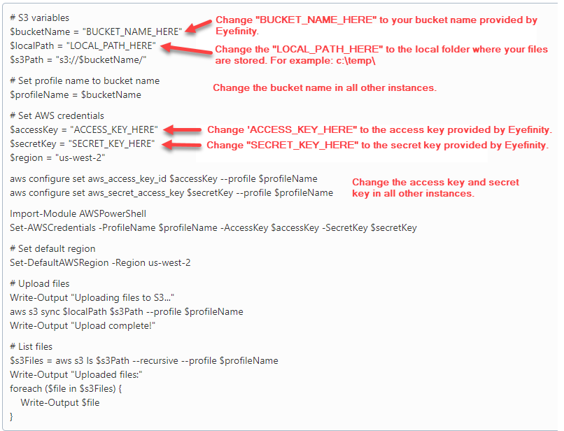 Upload S3 Files to a Bucket